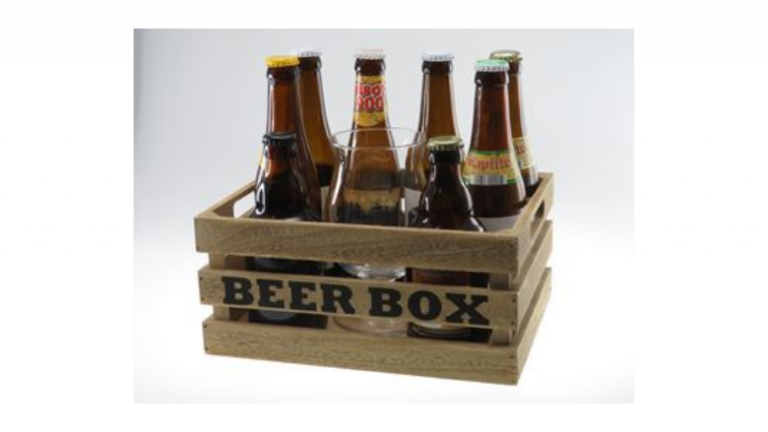 Houten bierbox - Kerstpakketten123.nl