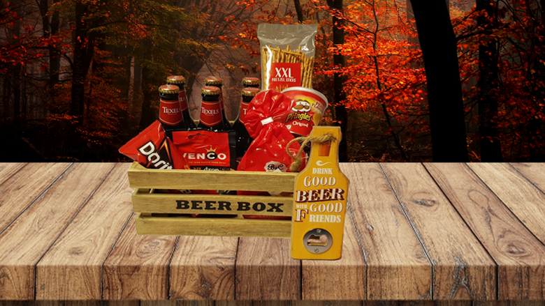 Houten bierbox - Kerstpakketten123.nl