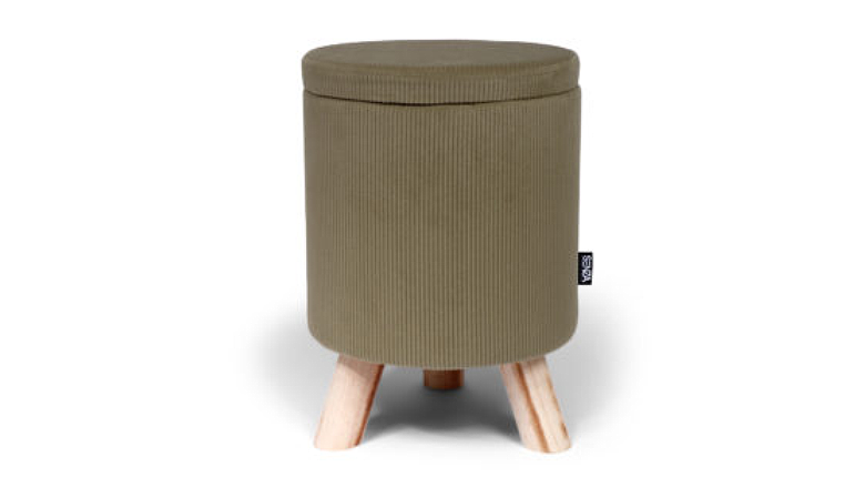 Luxe opberg poef kerstpakket in corduroy design - Kerstpakketten123.nl